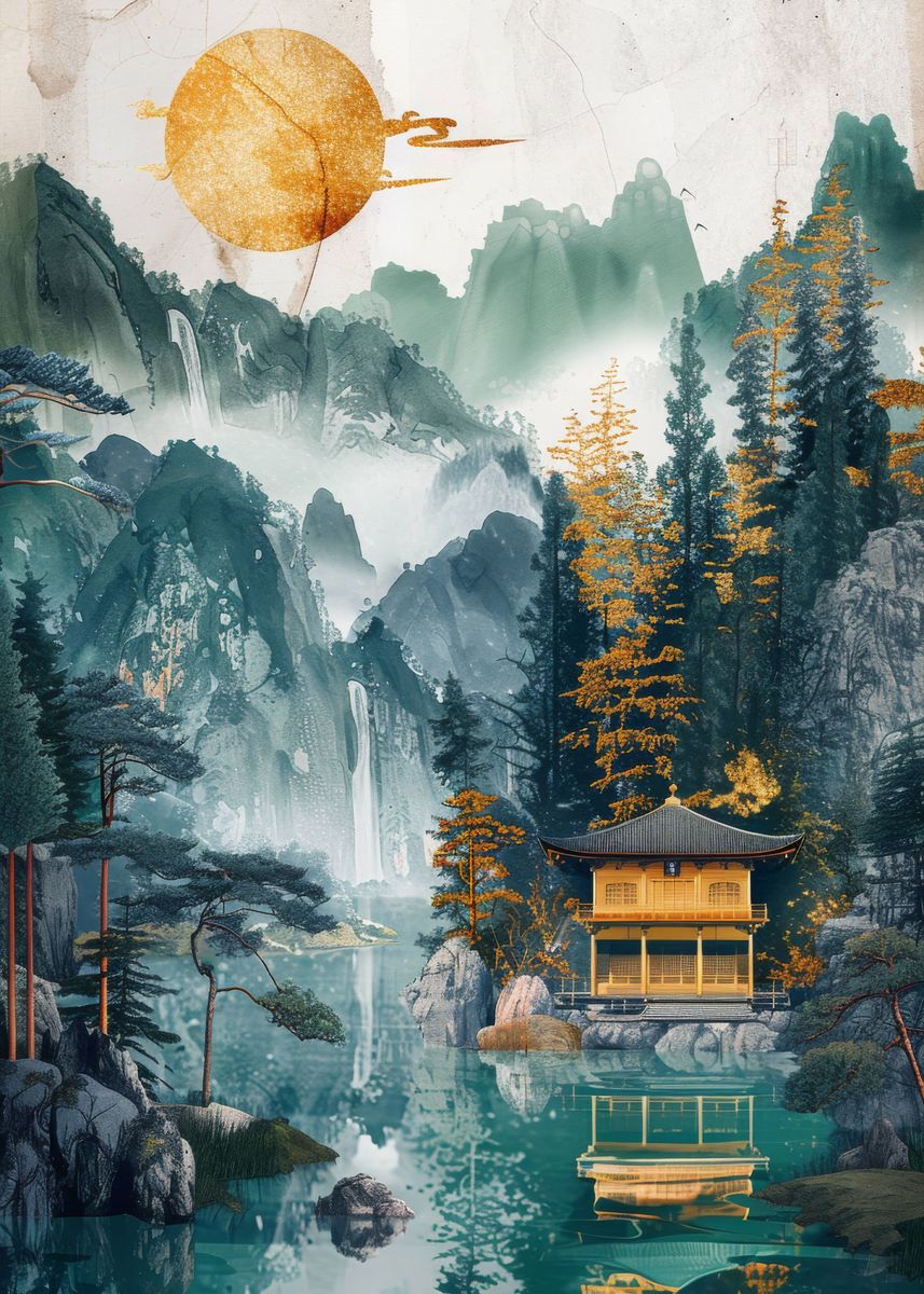 'Nature Gold Decor' Poster, picture, metal print, paint by Morgan Yon ...