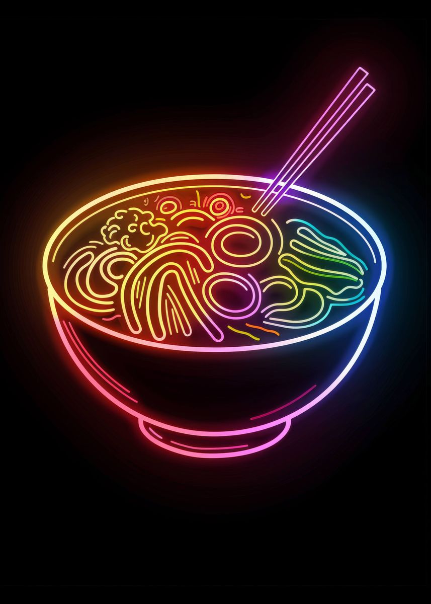 'Japan Neon' Poster, picture, metal print, paint by Adam Reed | Displate