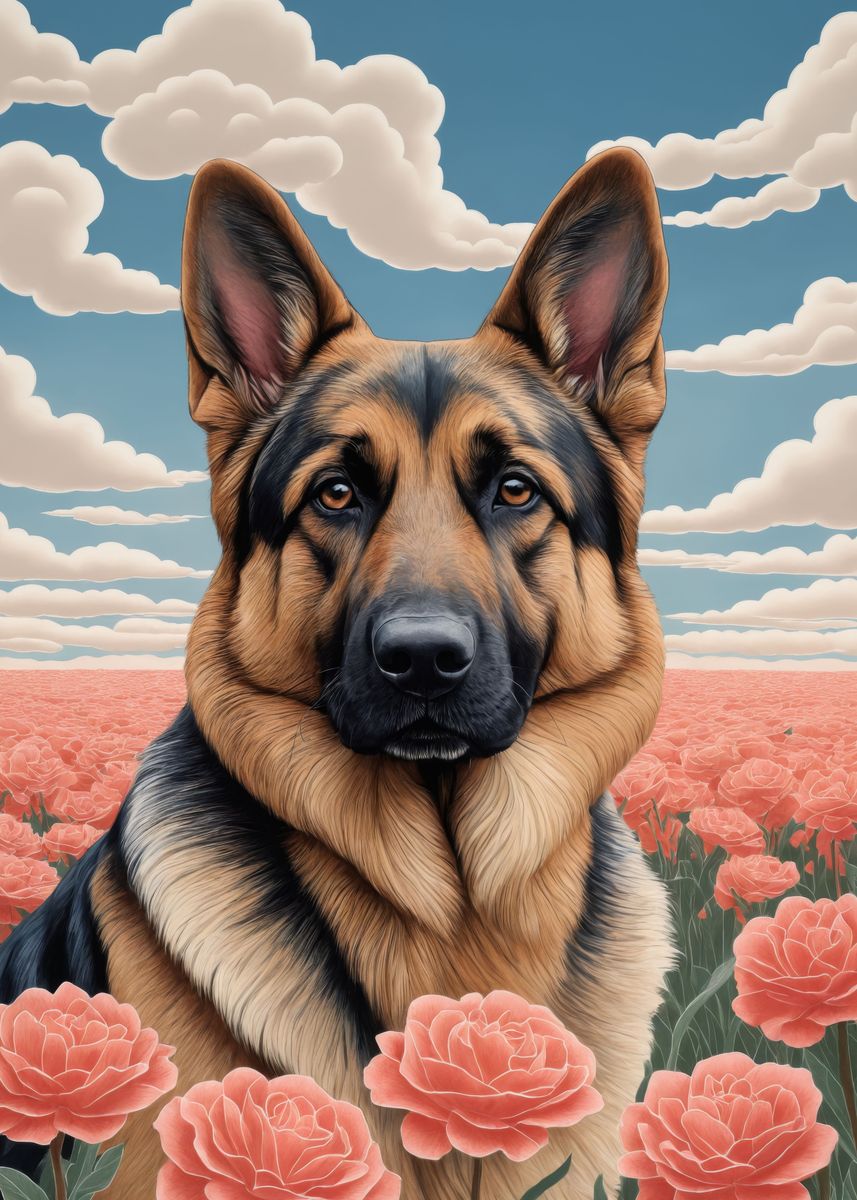 'German Shepherd' Poster, picture, metal print, paint by Full Metal ...