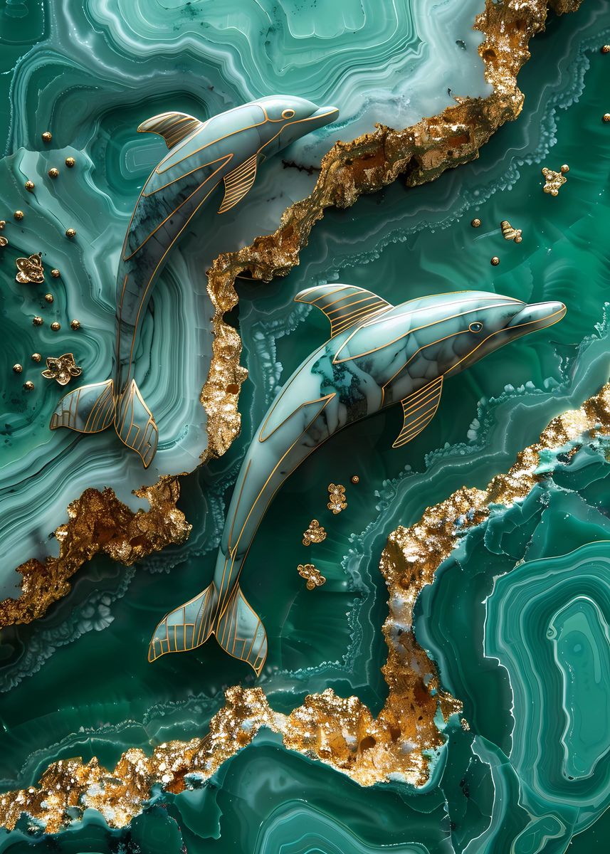 'Kintsugi Lagoon' Poster, picture, metal print, paint by AI and ME ...