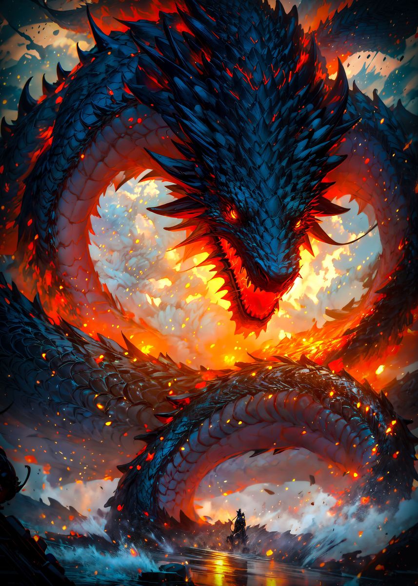 'Chinese Dragon Fantasy' Poster, picture, metal print, paint by Ruzerin ...