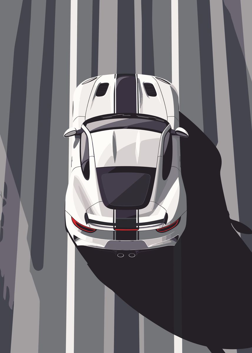 'Minimal Sport Car' Poster, picture, metal print, paint by SuperNova ...