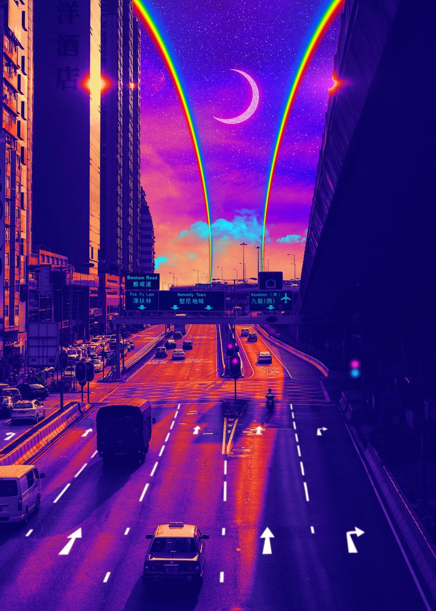 'Freedom Freeway' Poster, picture, metal print, paint by Visions of ...