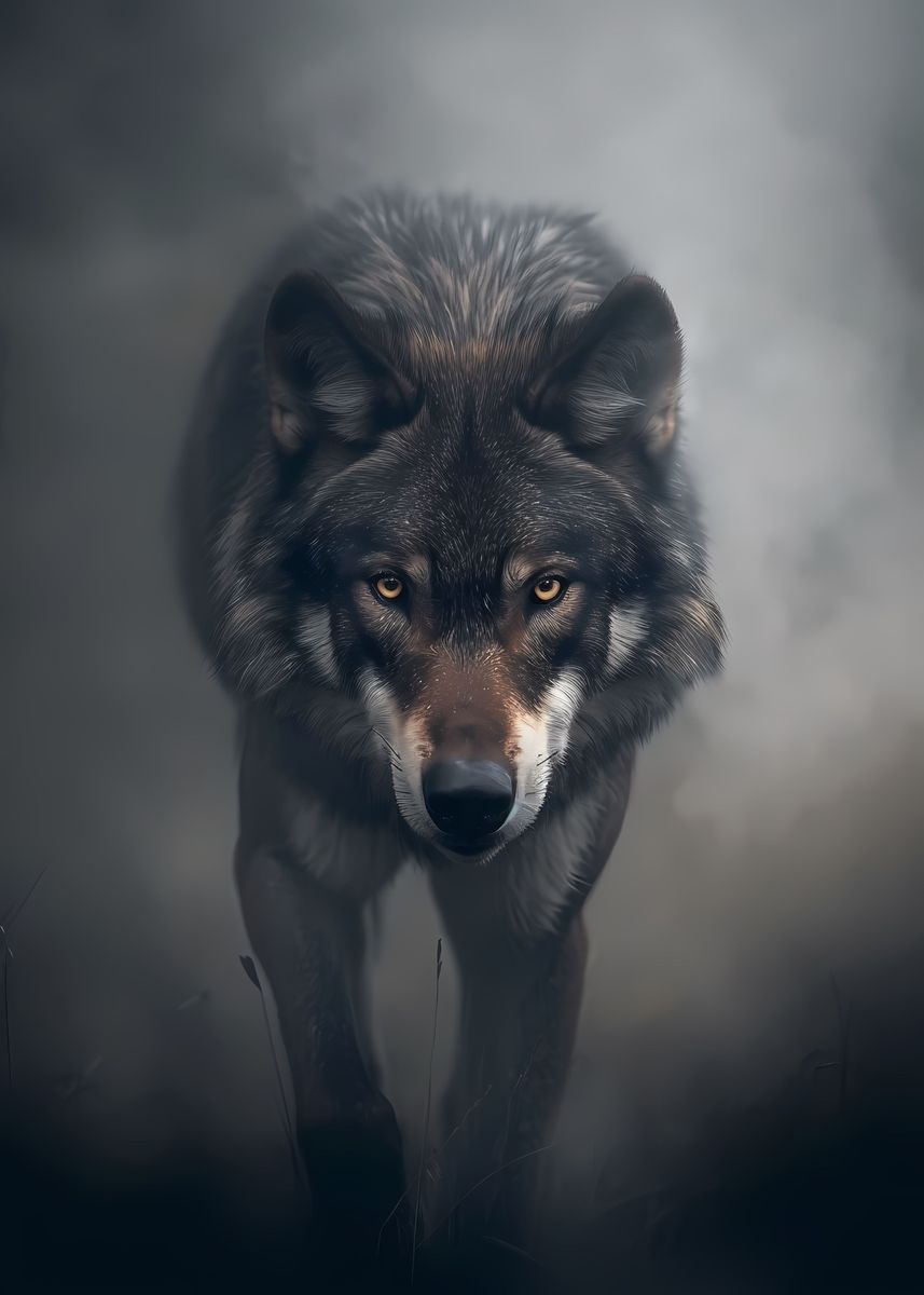 'Wolf Hunting Predators' Poster, picture, metal print, paint by Aurora ...