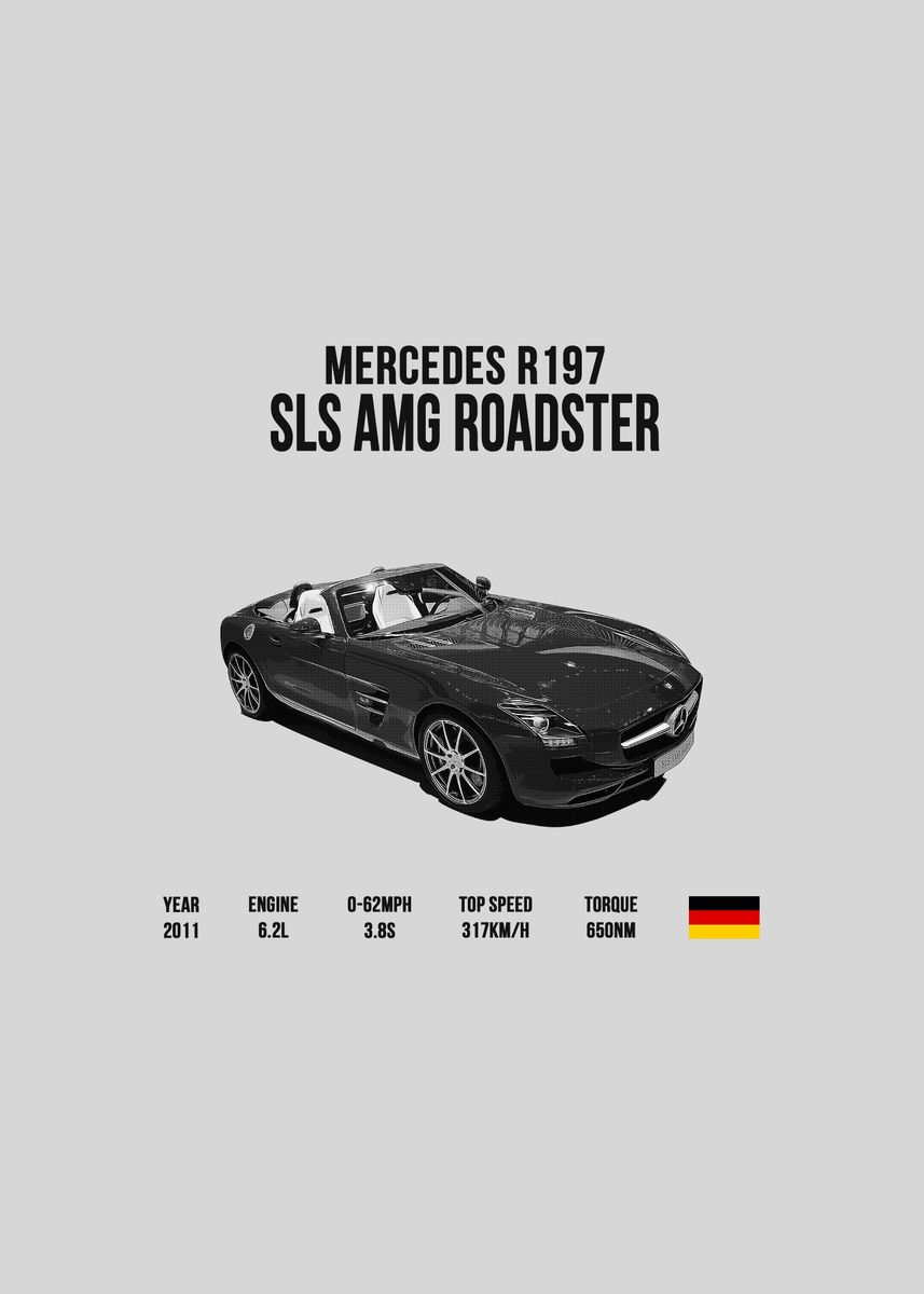 'Mercedes SLS AMG Roadster' Poster, picture, metal print, paint by Anne ...