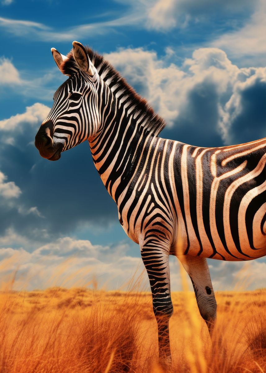 'Zebra' Poster, picture, metal print, paint by Graphics GC | Displate
