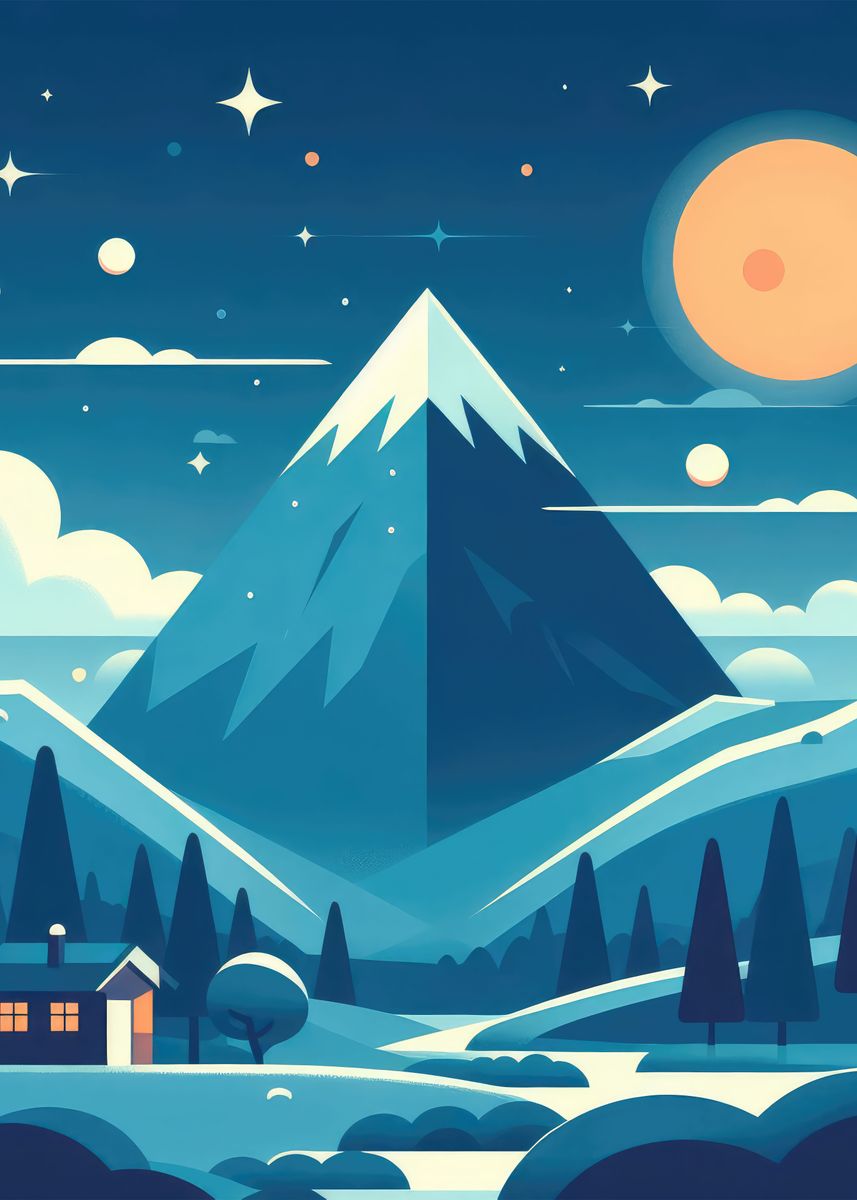 'Flat Design V17' Poster, picture, metal print, paint by Art Fundamentals | Displate