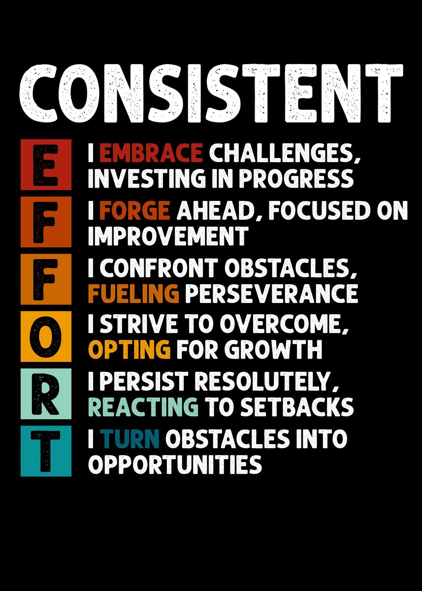 'Effort Definition Success' Poster, picture, metal print, paint by Aisavart | Displate