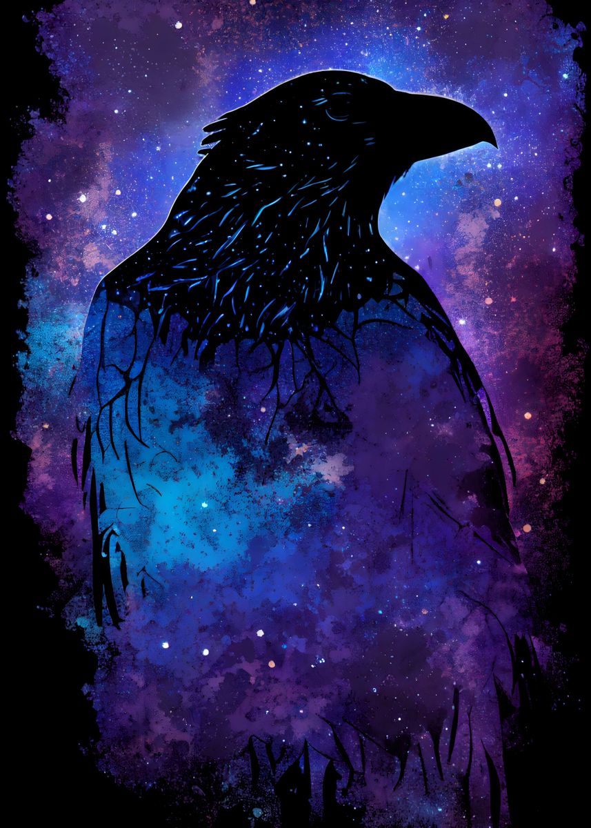 'Crow Ravens ' Poster, picture, metal print, paint by EB Art | Displate