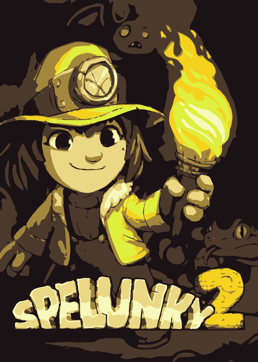 'Spelunky 2 Game Art' Poster, picture, metal print, paint by PRAM ON FIRE | Displate