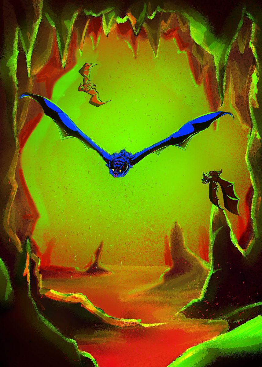 'Retro Vampire Bat' Poster, picture, metal print, paint by VPST | Displate