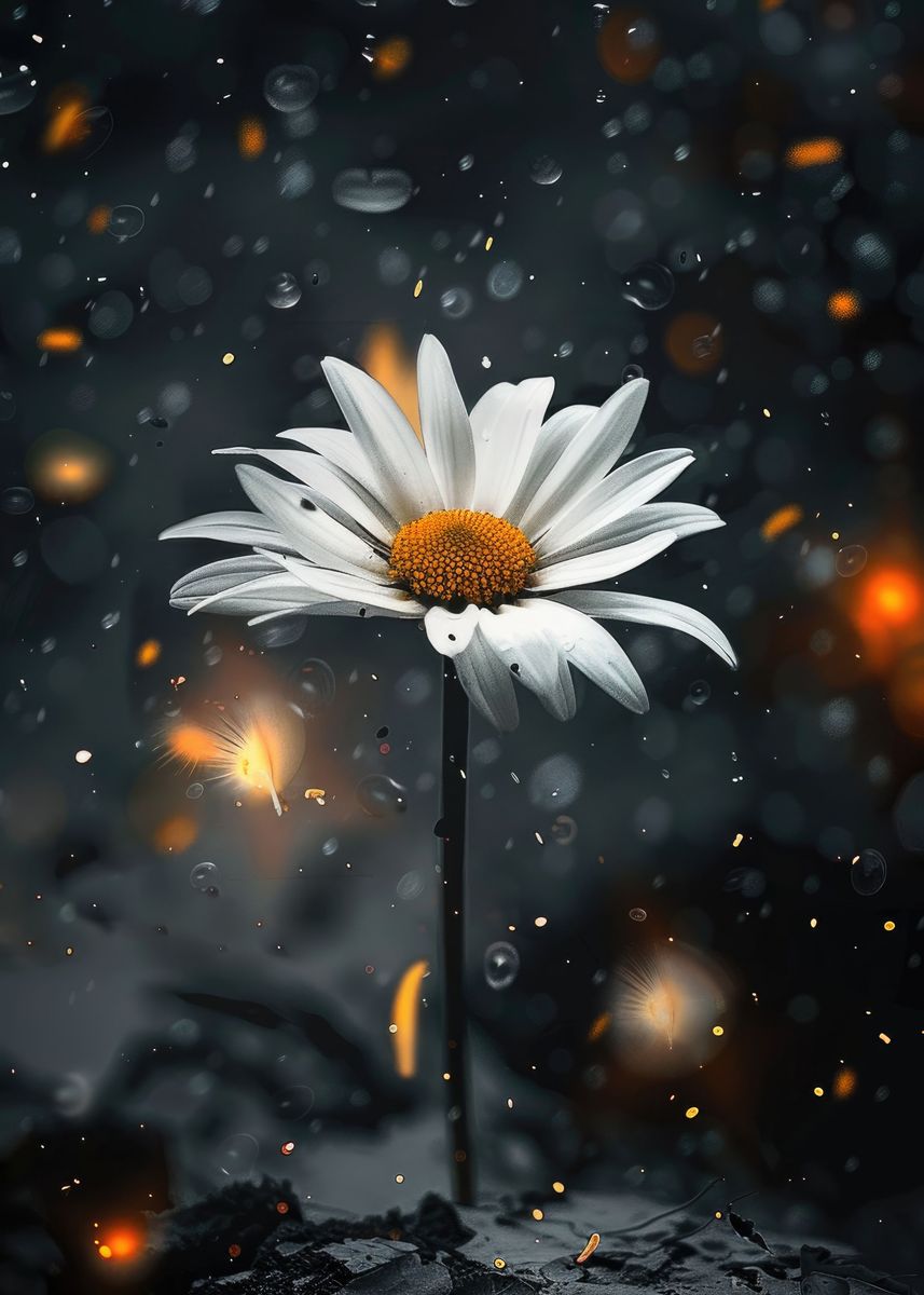 'Daisy Flower' Poster, picture, metal print, paint by GLITCHED ART ...