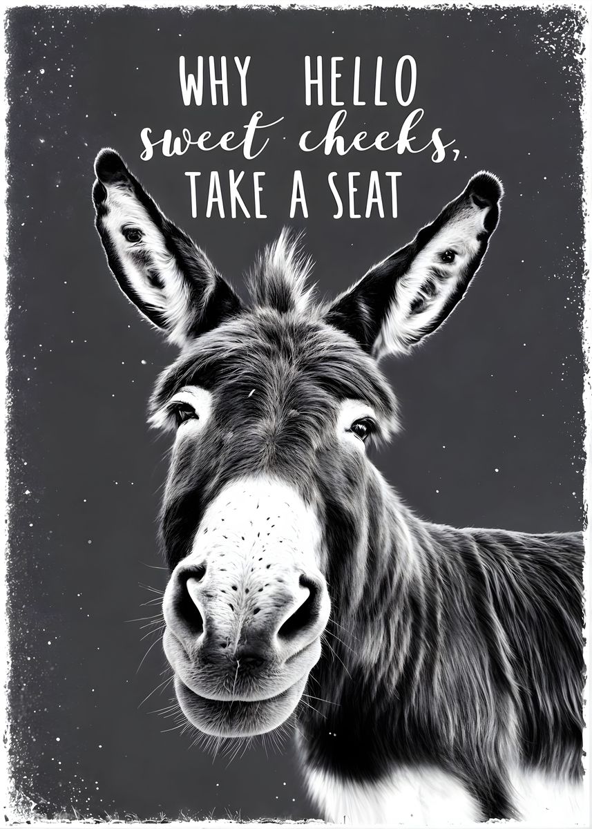 'why hello sweet cheeks ' Poster, picture, metal print, paint by ...