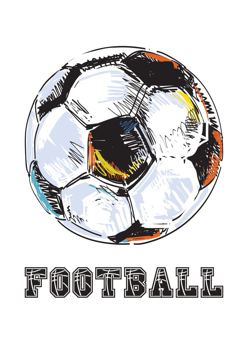 'Football' Poster, picture, metal print, paint by Wiski Play | Displate