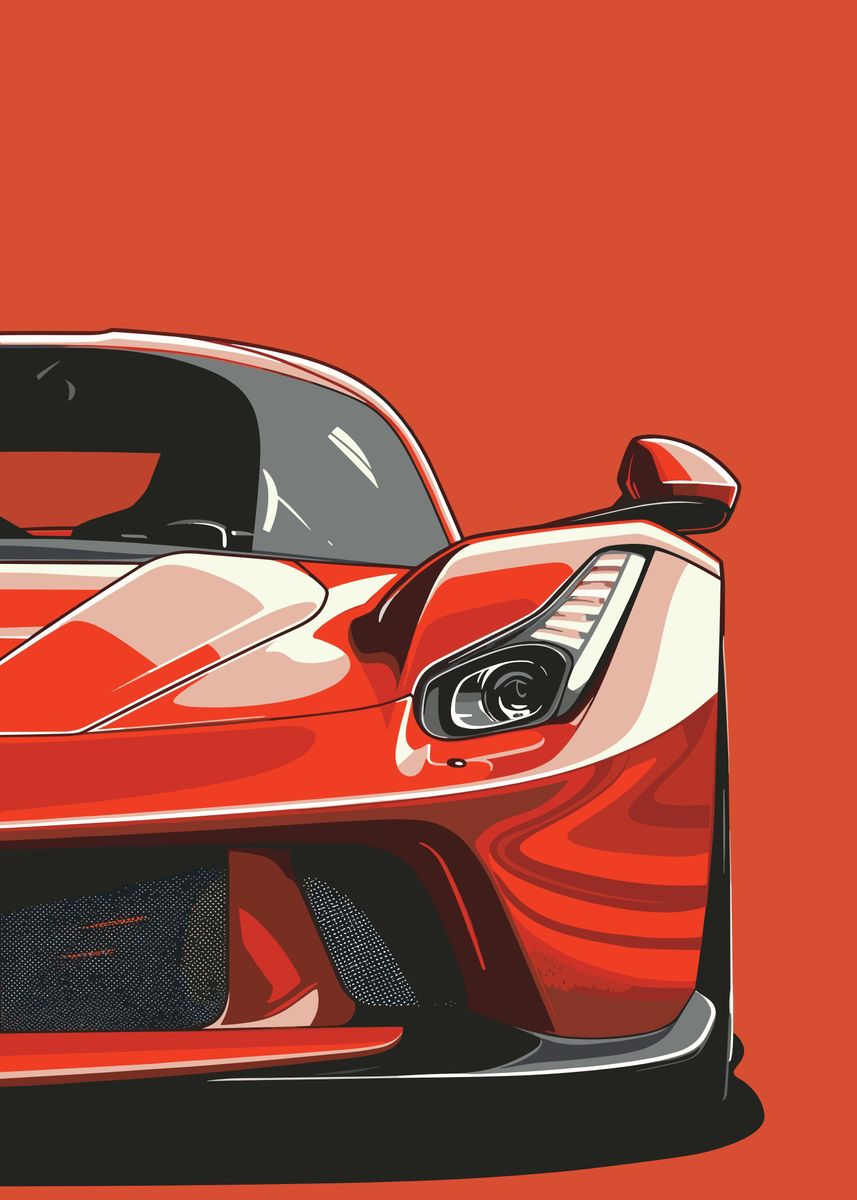 'Minimal Sport Car' Poster, picture, metal print, paint by SuperNova ...