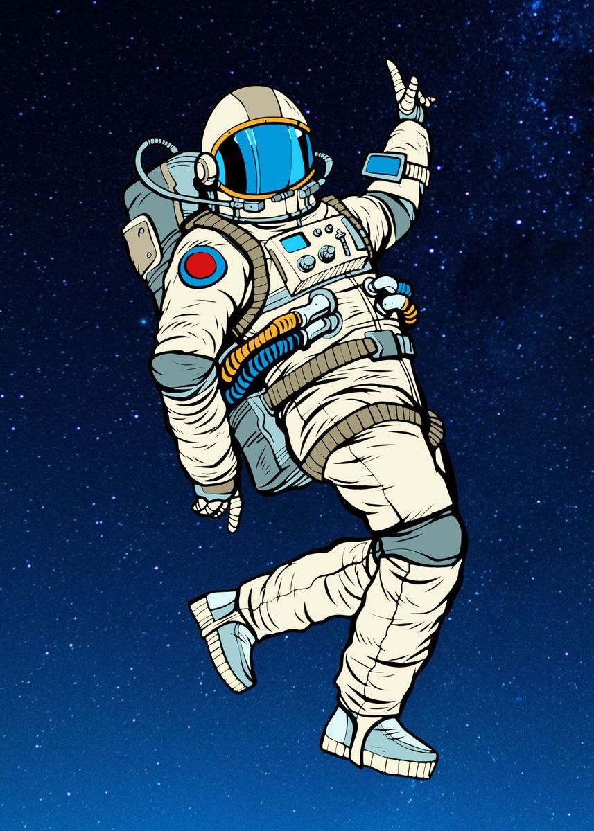 'Astronout' Poster, picture, metal print, paint by Karin Studio | Displate