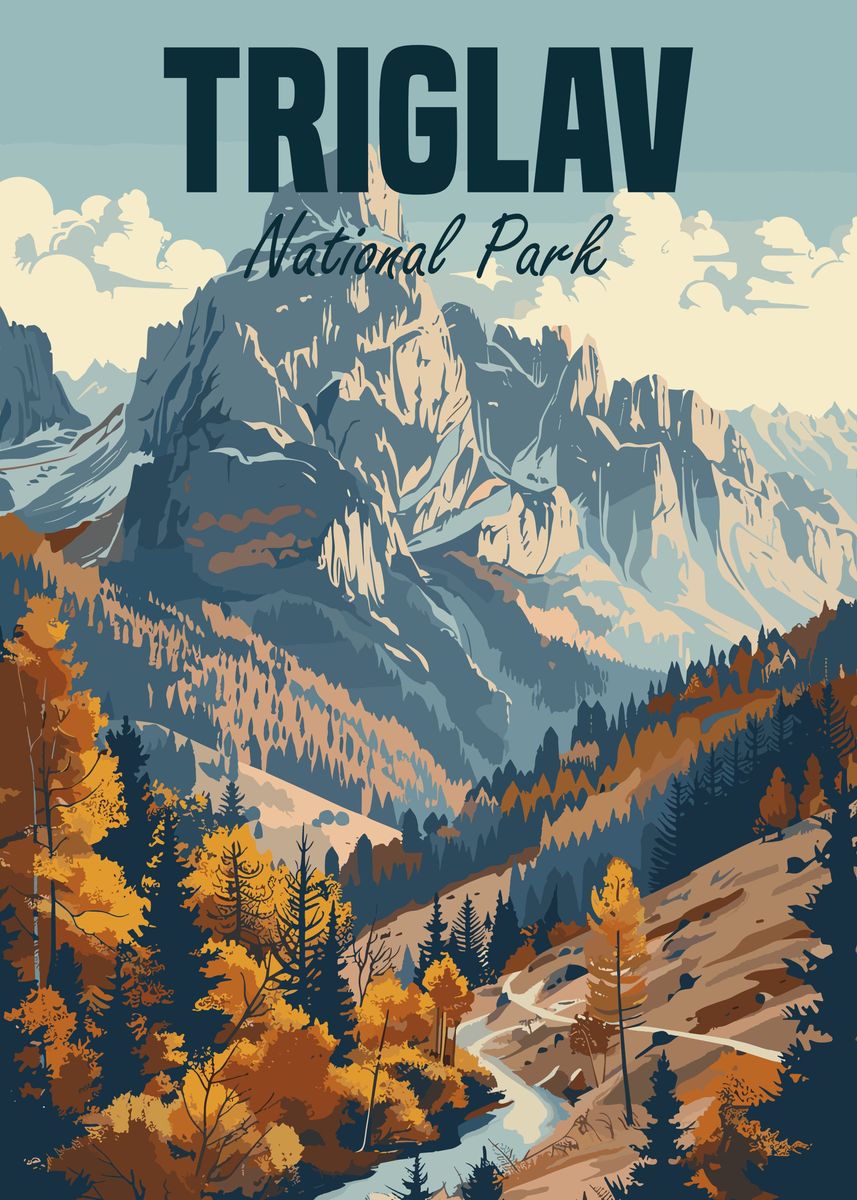 'Triglav National Park' Poster, picture, metal print, paint by Mesh ...