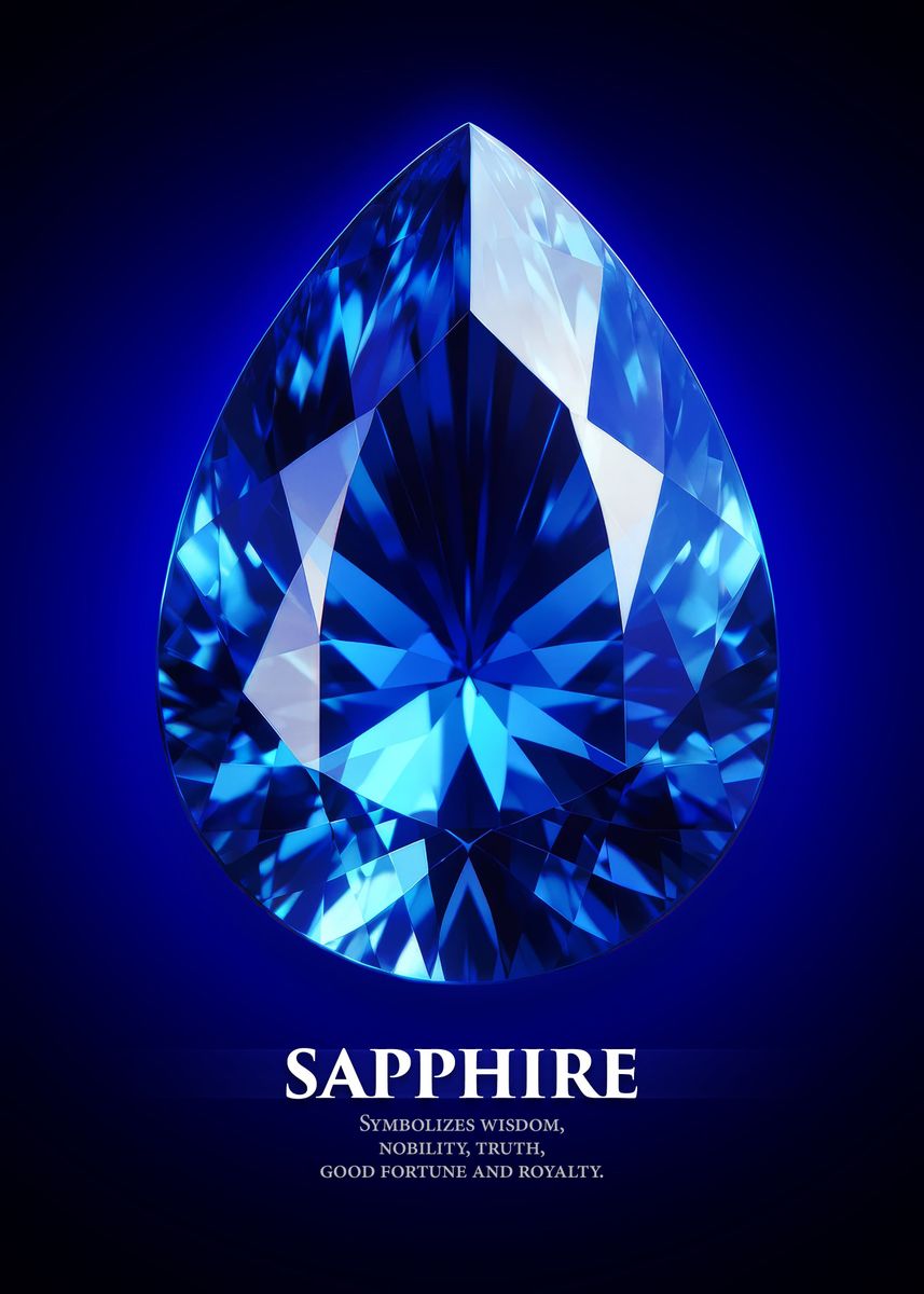 'Sapphire Gemstone' Poster, picture, metal print, paint by Kitty Kit ...