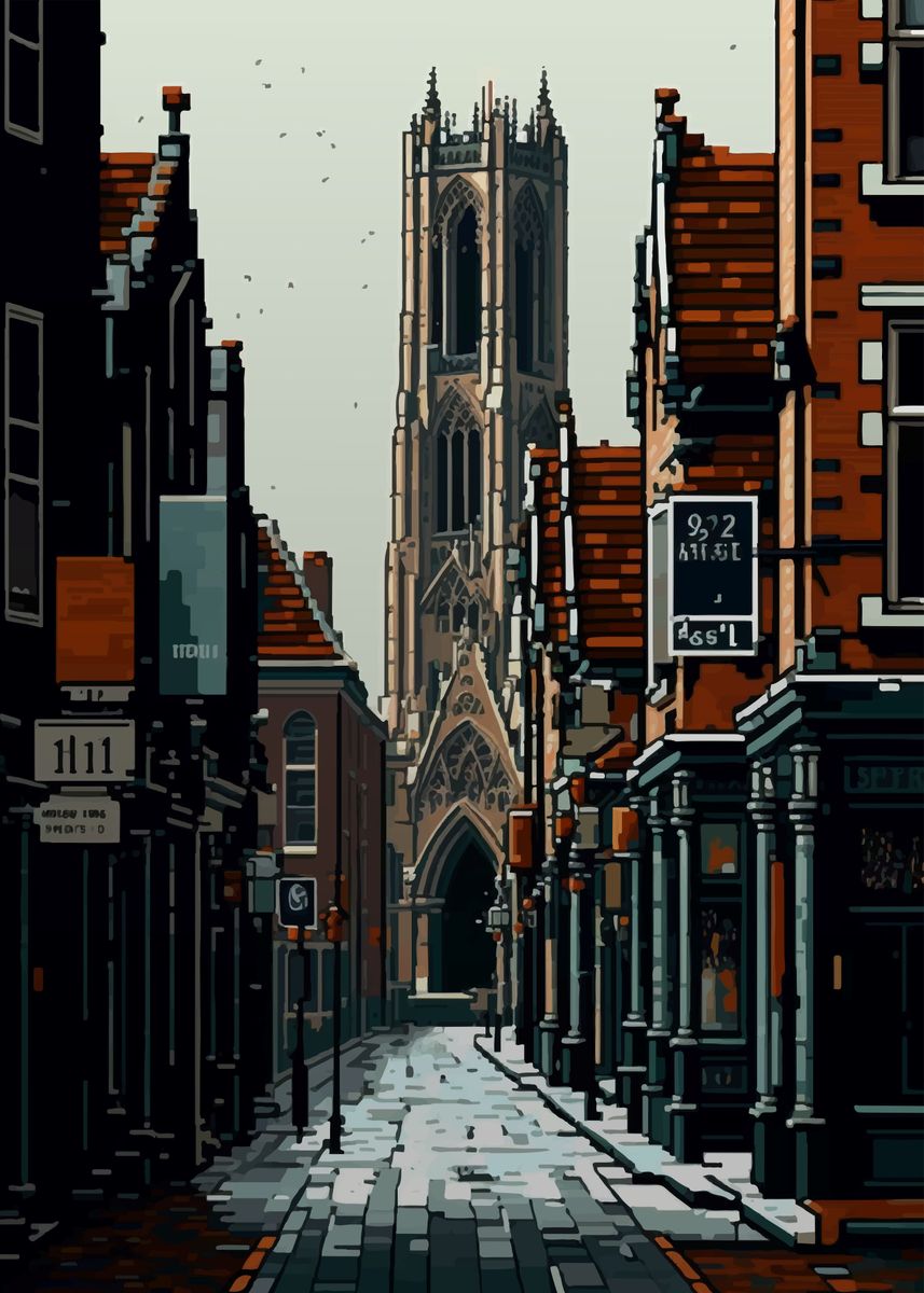 'Utrecht City Pixel Art' Poster, picture, metal print, paint by M Art ...