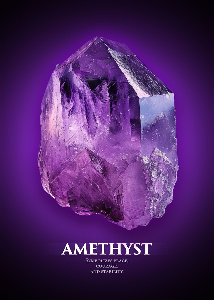 'Amethyst Gemstone' Poster, picture, metal print, paint by Kitty Kit ...