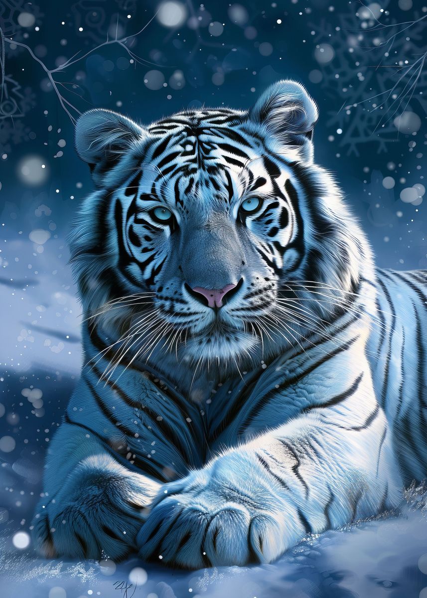 'White Tiger Photography' Poster, picture, metal print, paint by AnHa | Displate