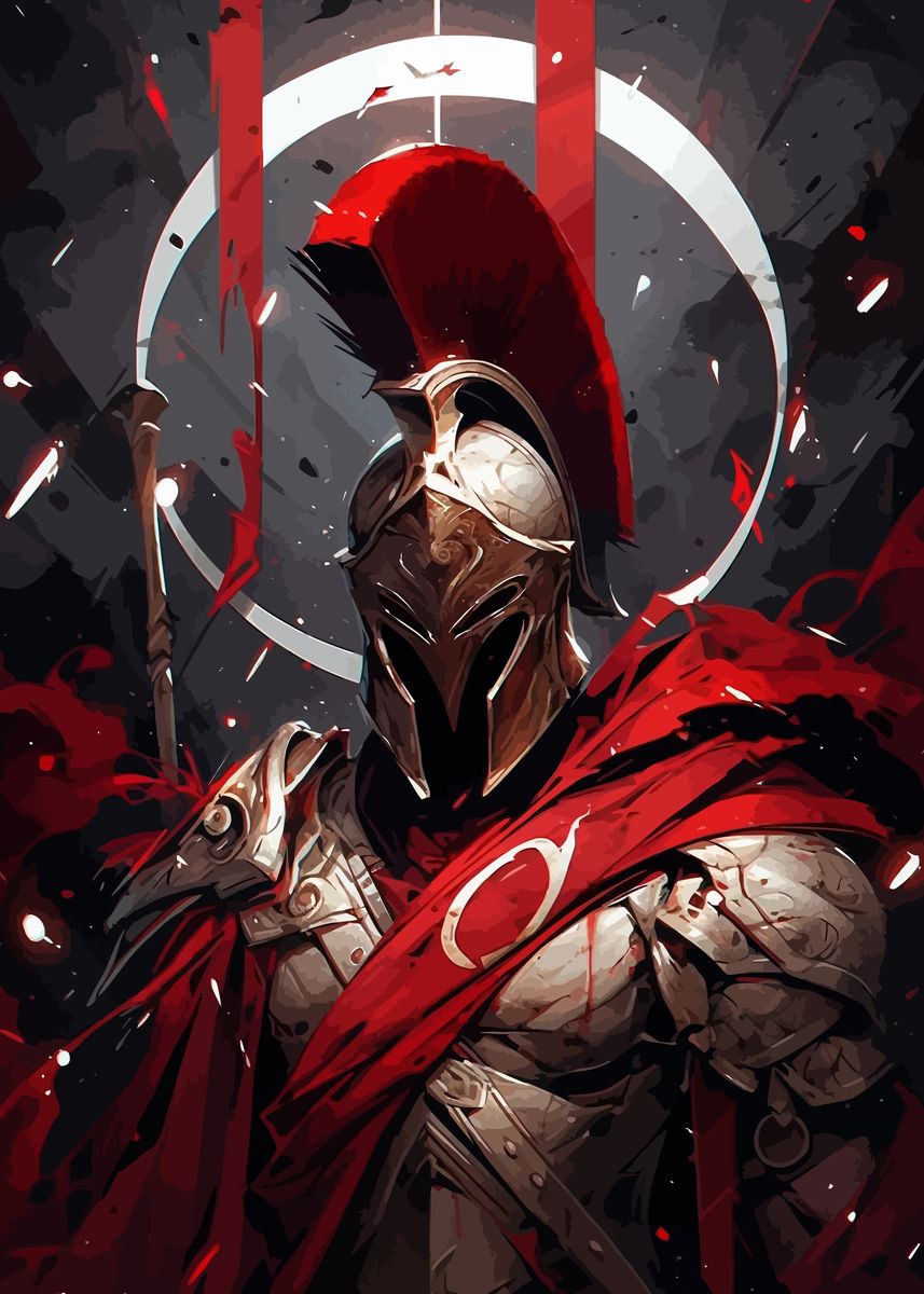 'Soldier warrior spartan' Poster, picture, metal print, paint by ...