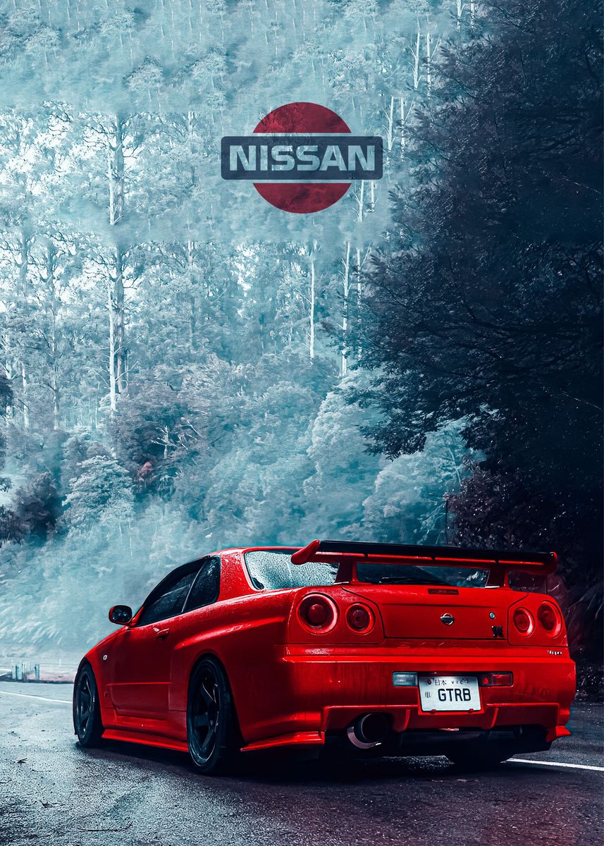 'Nissan Skyline GTR R34' Poster, picture, metal print, paint by Lee ...