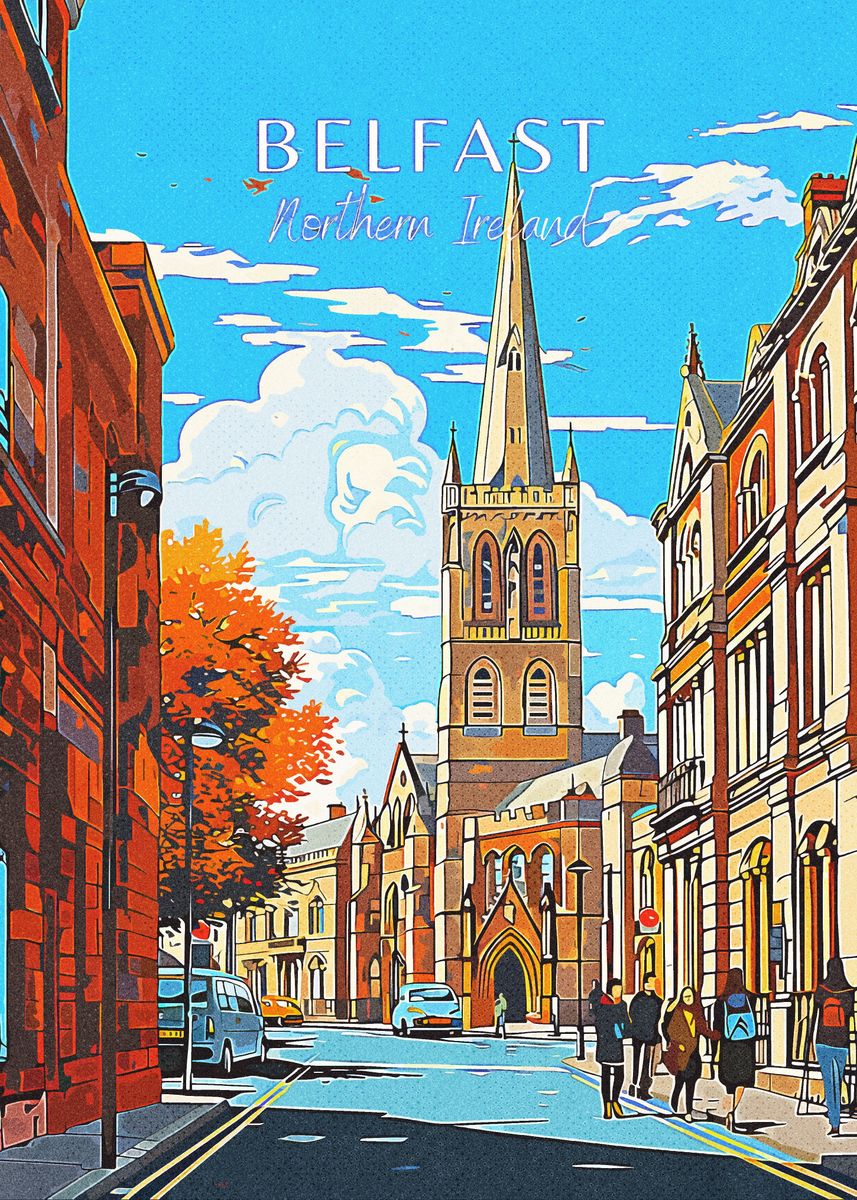'Belfast Travel' Poster, picture, metal print, paint by Le Thi Thu Hien ...