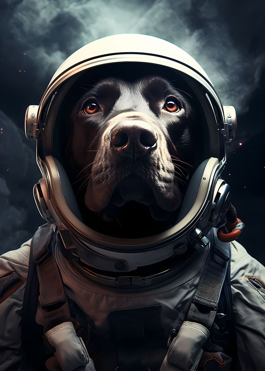 'Cute Astronaut Dog' Poster, picture, metal print, paint by Autophil ...