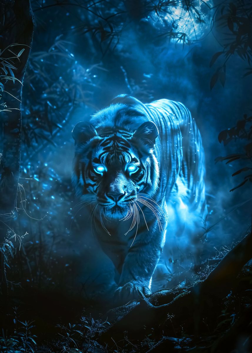 'Glowing Tiger' Poster, picture, metal print, paint by Undermountain ...