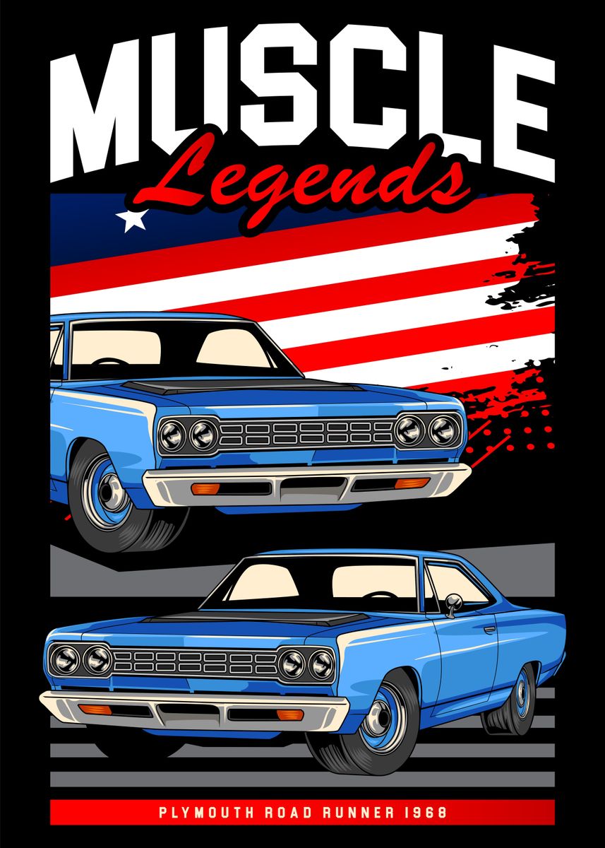 'American Road Runner Car' Poster, picture, metal print, paint by Adam ...