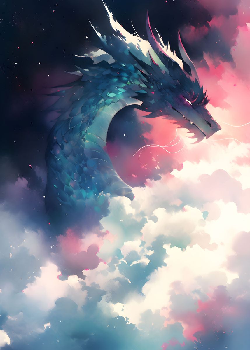 'Dragon' Poster, picture, metal print, paint by Olaffskater | Displate
