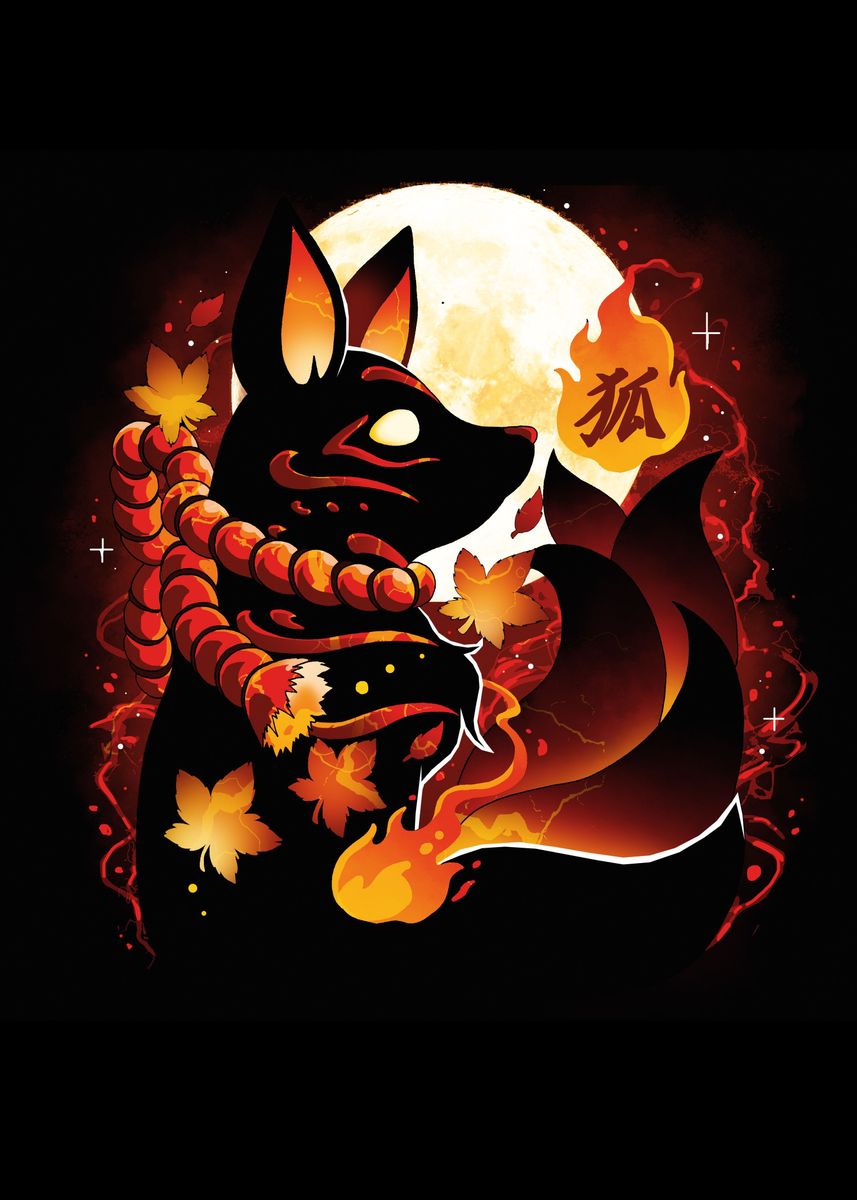 'Kitsune' Poster, picture, metal print, paint by Valentina Fabbri ...