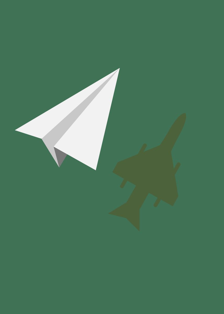 'Paper Airplane' Poster, picture, metal print, paint by EDSON RAMOS ...