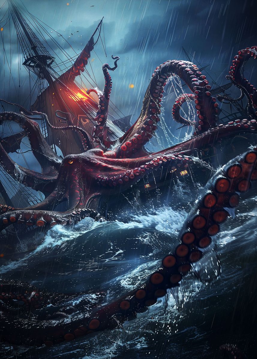 'The Kraken' Poster, picture, metal print, paint by Undermountain ...