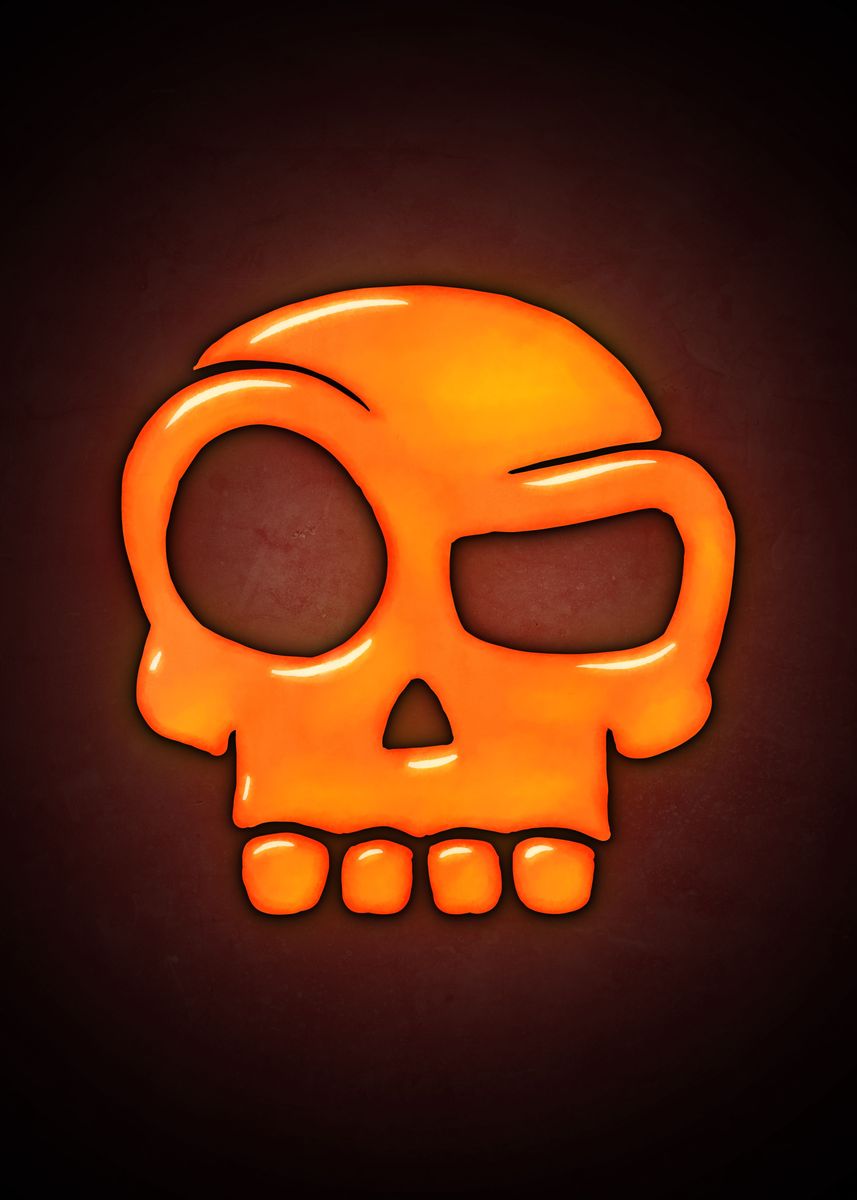 'Fiery Glass Skull' Poster, picture, metal print, paint by SuRReal3D ...