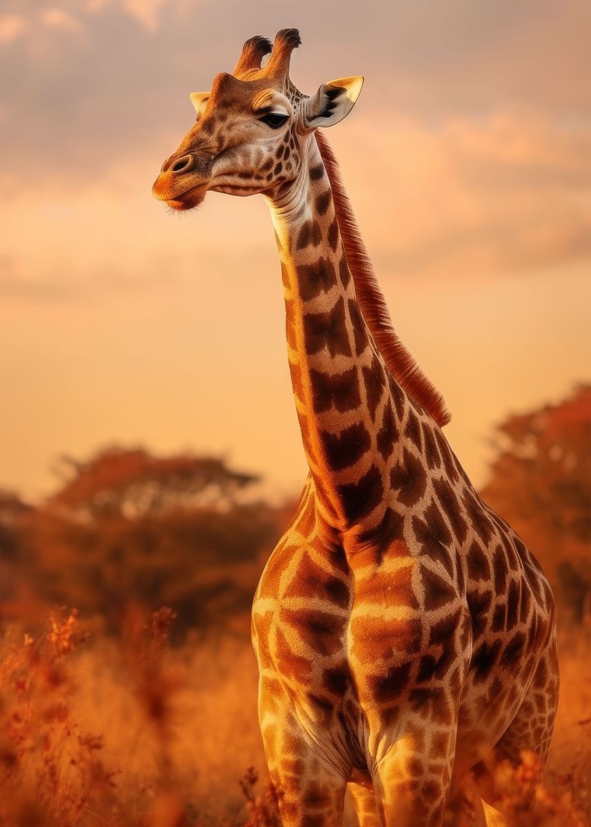 'Girrafe' Poster, picture, metal print, paint by Graphics GC | Displate