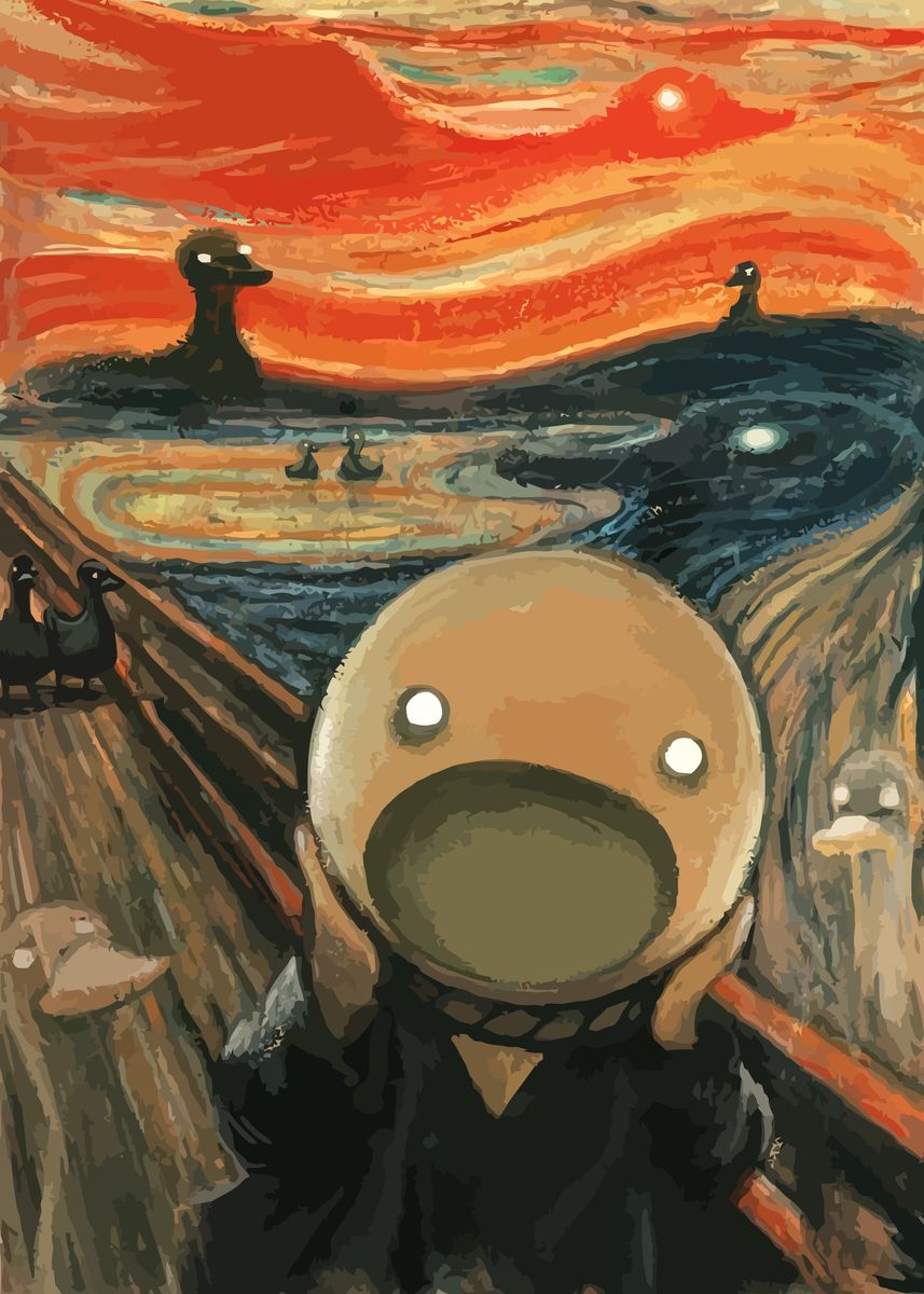 'Funny Duck Scream' Poster, picture, metal print, paint by Goose Soul ...