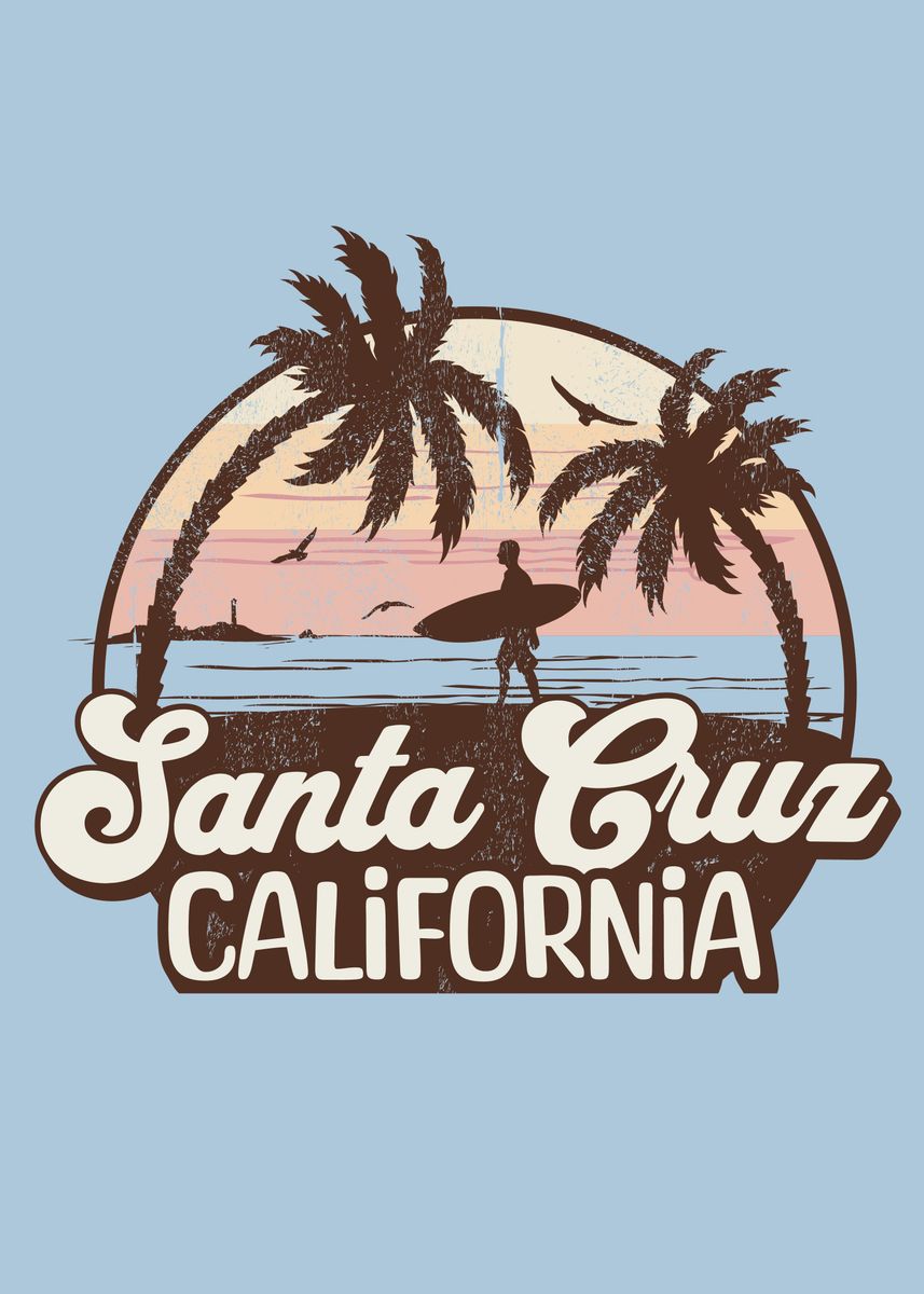 'santa cruz california ' Poster, picture, metal print, paint by Le Hong ...