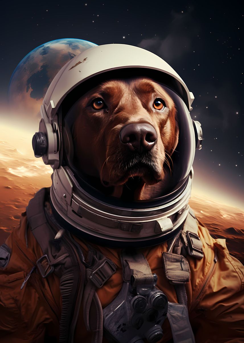 'Labrador in Space' Poster, picture, metal print, paint by Autophil ...