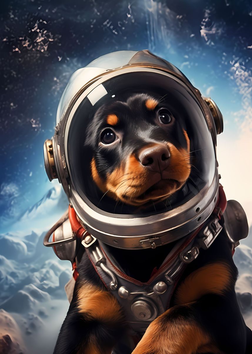'Rottweiler in Space' Poster, picture, metal print, paint by Autophil ...