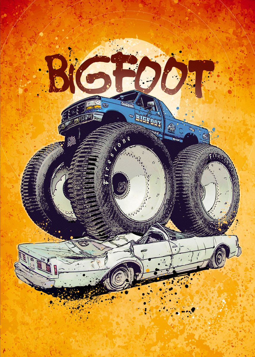 'Monster Truck Graphic 3' Poster, picture, metal print, paint by ...