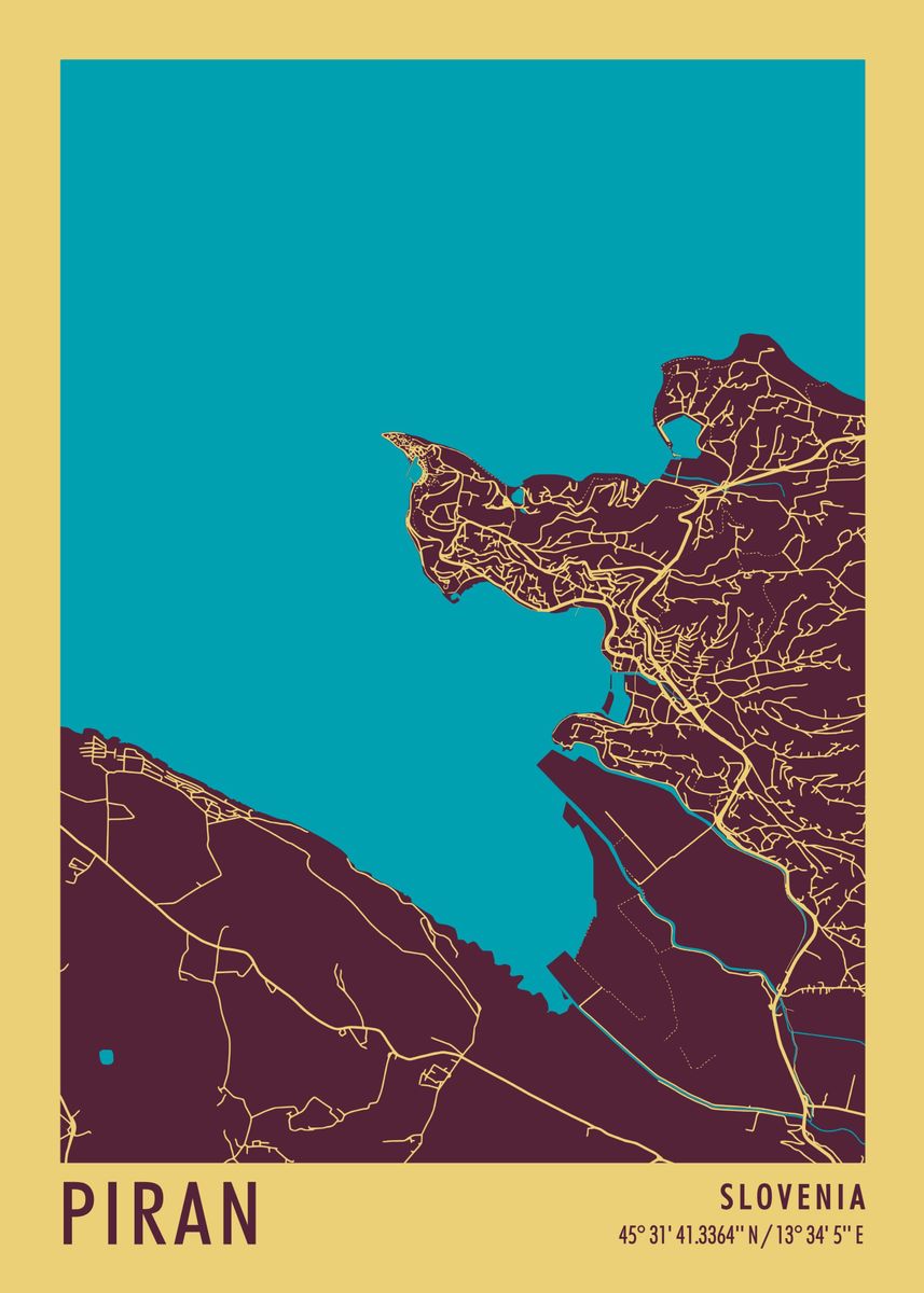 'Piran Slovenia' Poster, picture, metal print, paint by Miracle Studio ...