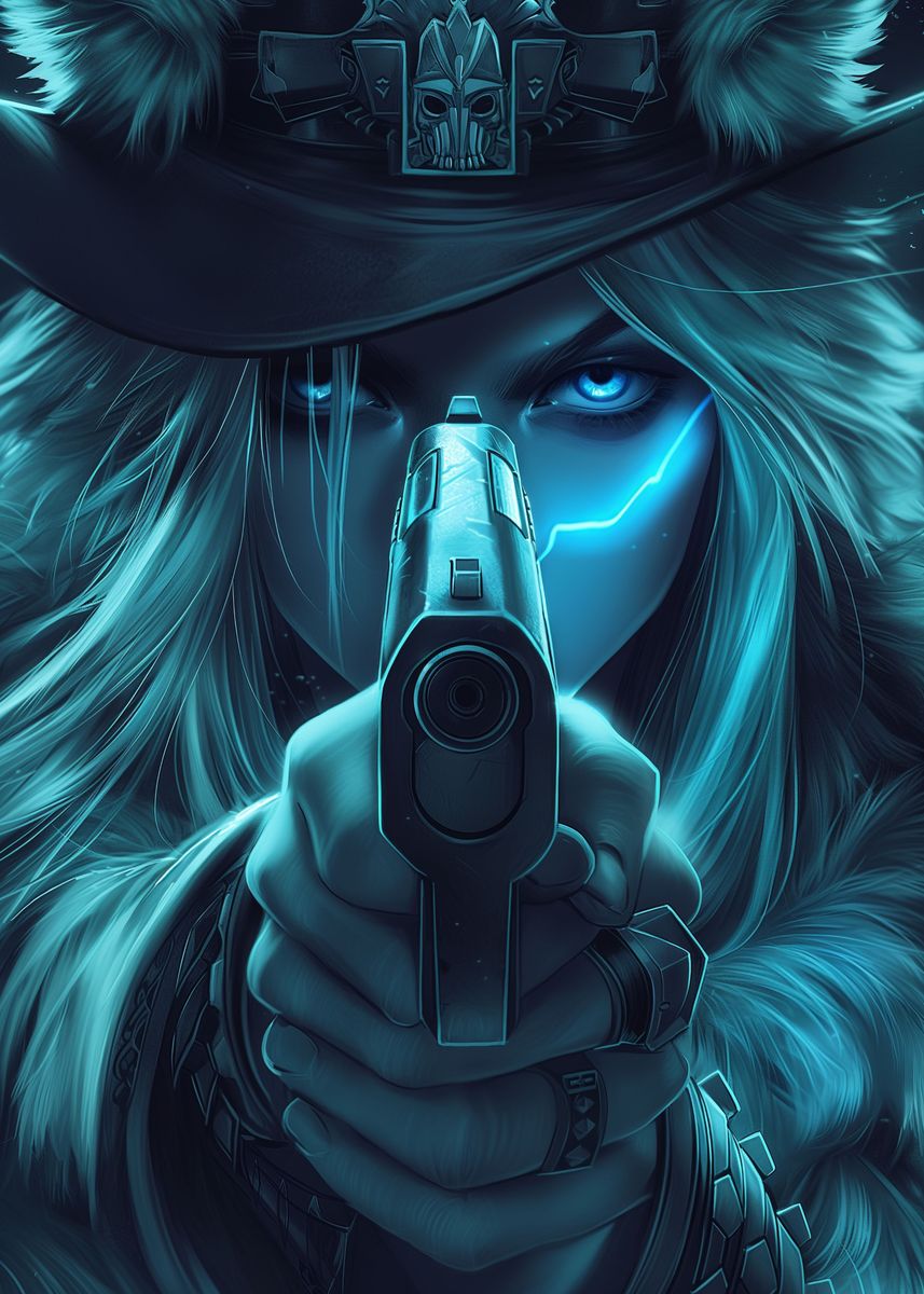 'Wolf Girl Soldier Piston' Poster, picture, metal print, paint by Pixel ...