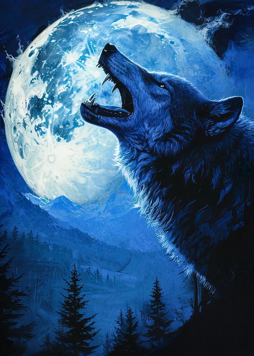 'ghost wolf animal ' Poster, picture, metal print, paint by Mikaeel ...