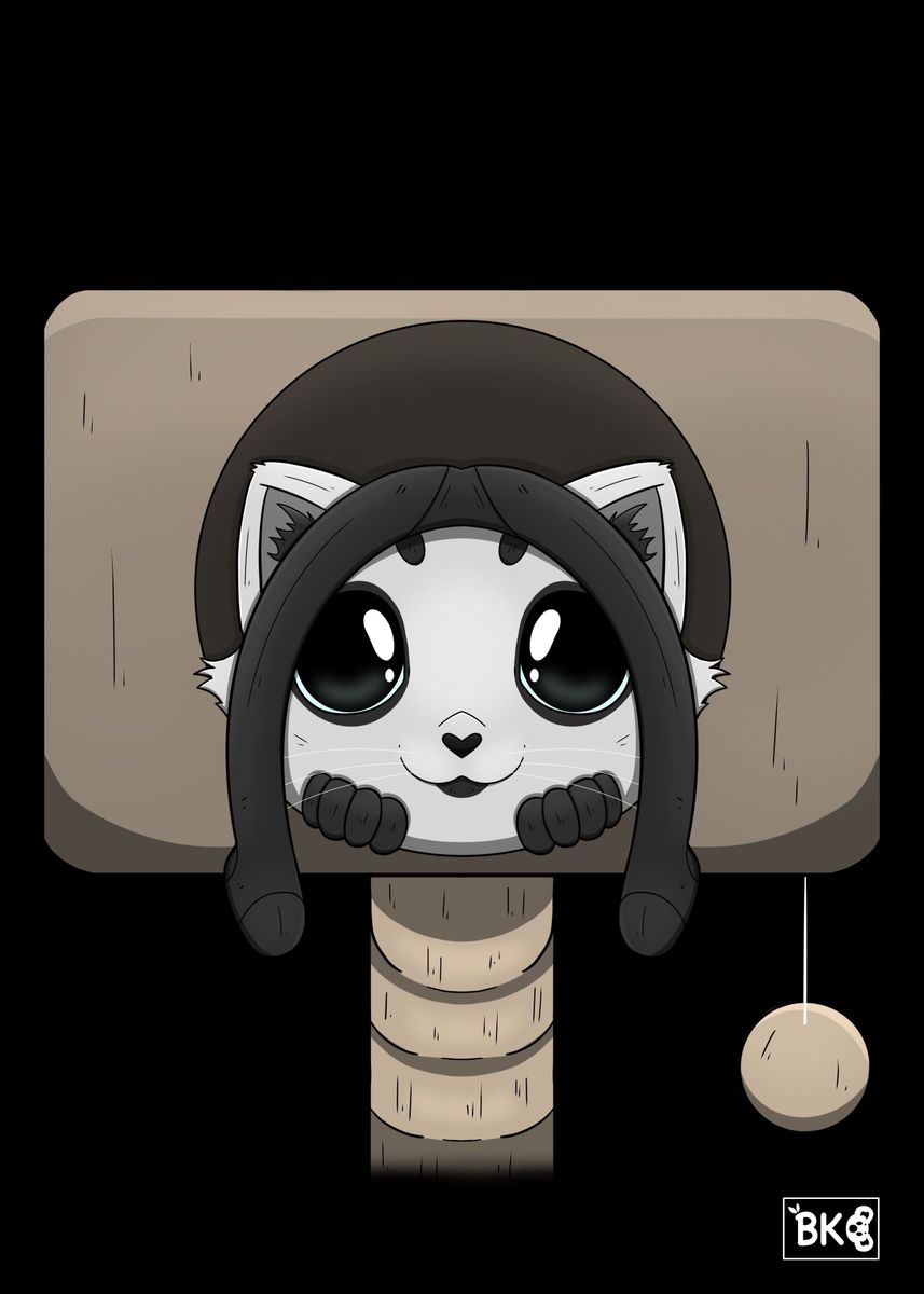 'Grudgy Kitty' Poster, picture, metal print, paint by Be Kooala | Displate