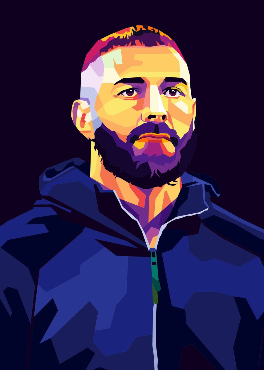 'benzema' Poster, picture, metal print, paint by Hames Leonard | Displate