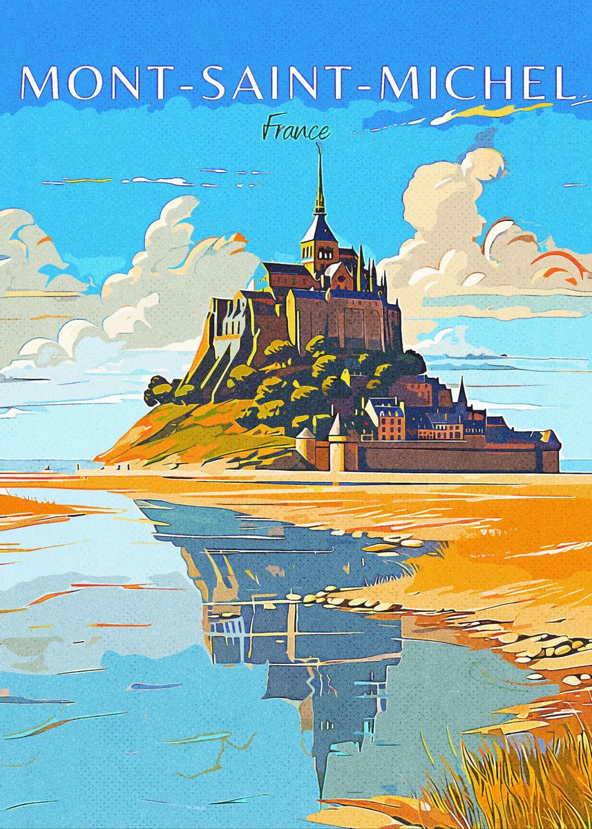 'Mont Saint Michel' Poster, picture, metal print, paint by Le Thi Thu ...
