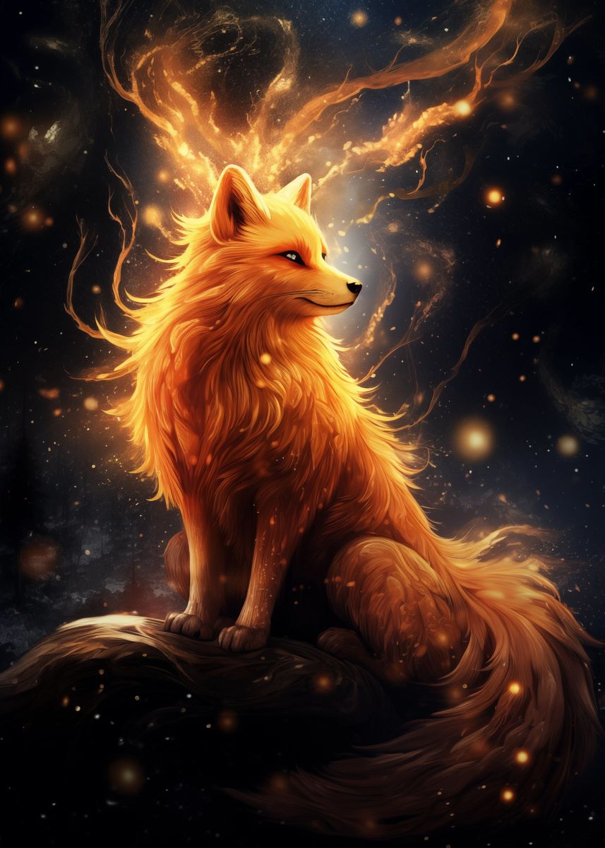 'Cosmic Fox Spirit' Poster, picture, metal print, paint by DreamToDraw ...