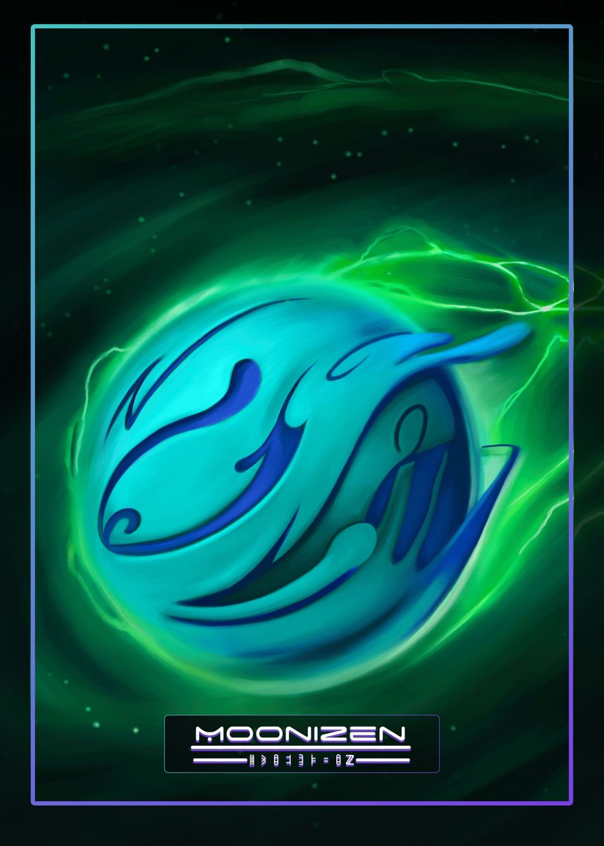 'Viridium Cometa' Poster, picture, metal print, paint by Moonizen Studios | Displate